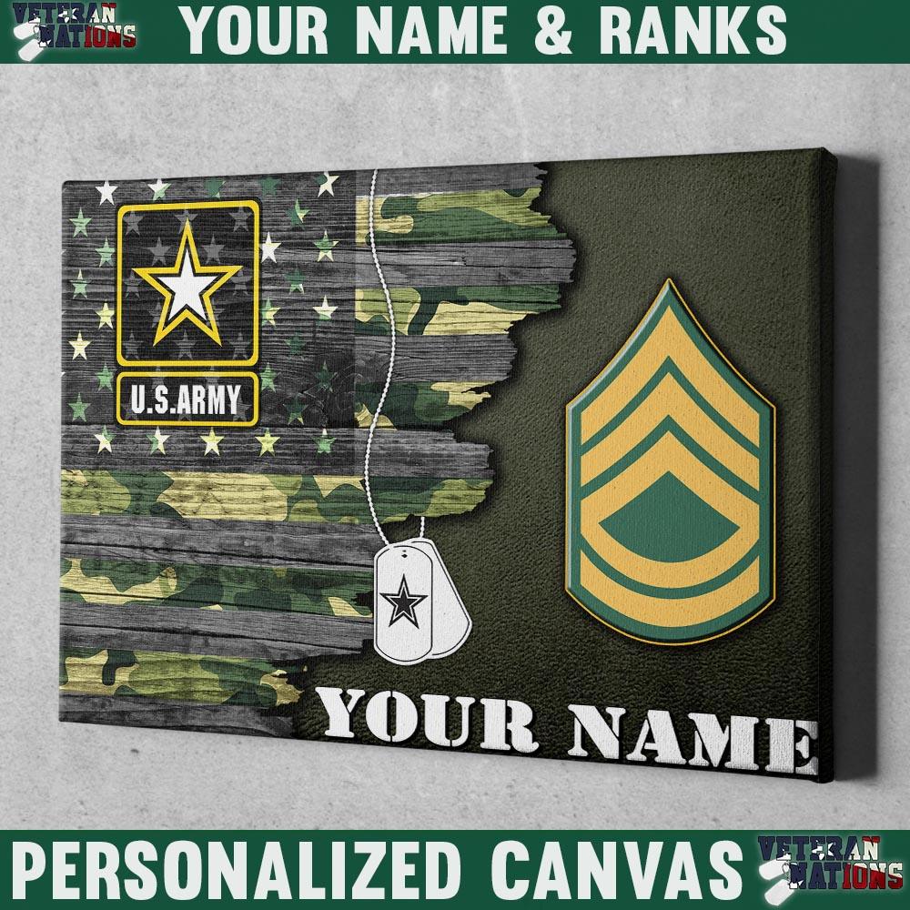 Personalized Canvas - U.S. Army Ranks - Personalized Name & Ranks ...